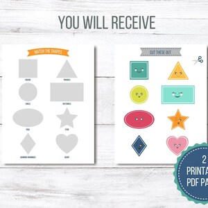 Shape Matching Game, Learning Shapes, Educational Printable, Busy Book ...