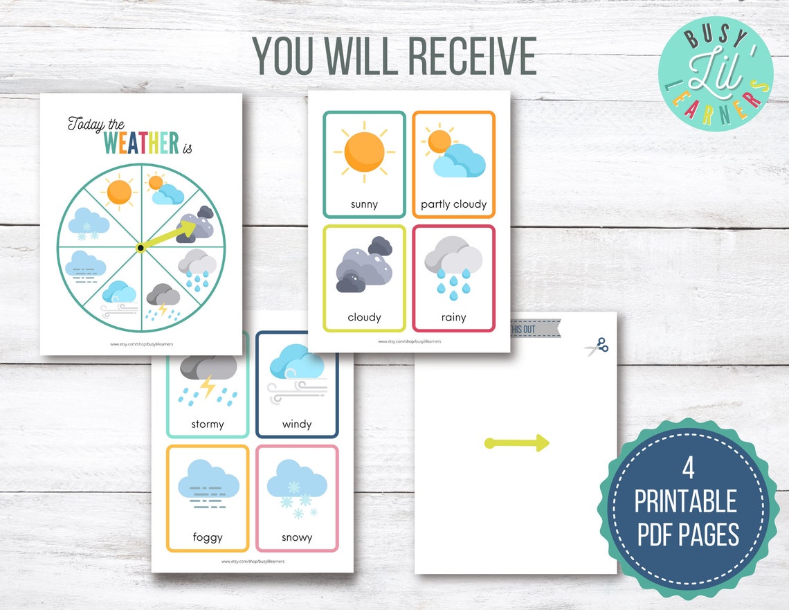 Weather Wheel Printablelearning Weather Circle Time | Etsy