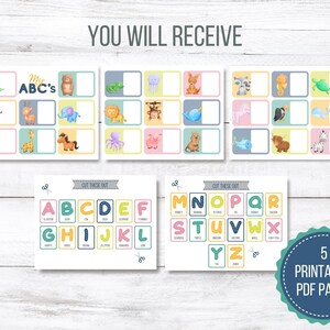 Alphabet Matching Game, Animal Alphabet, Preschool Printable Activity ...