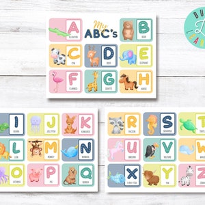 Alphabet Matching Game, Animal Alphabet, Preschool Printable Activity ...