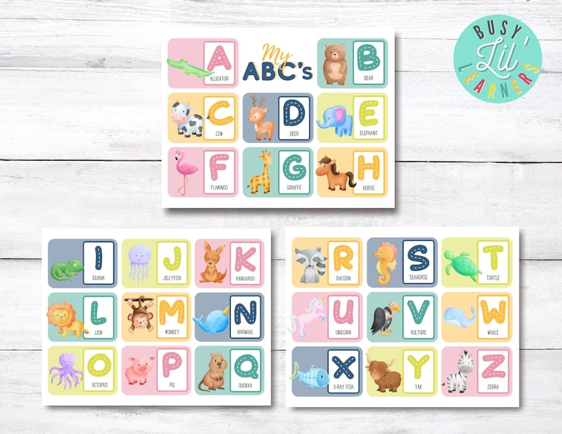 Alphabet Matching Game, Animal Alphabet, Preschool Printable Activity ...