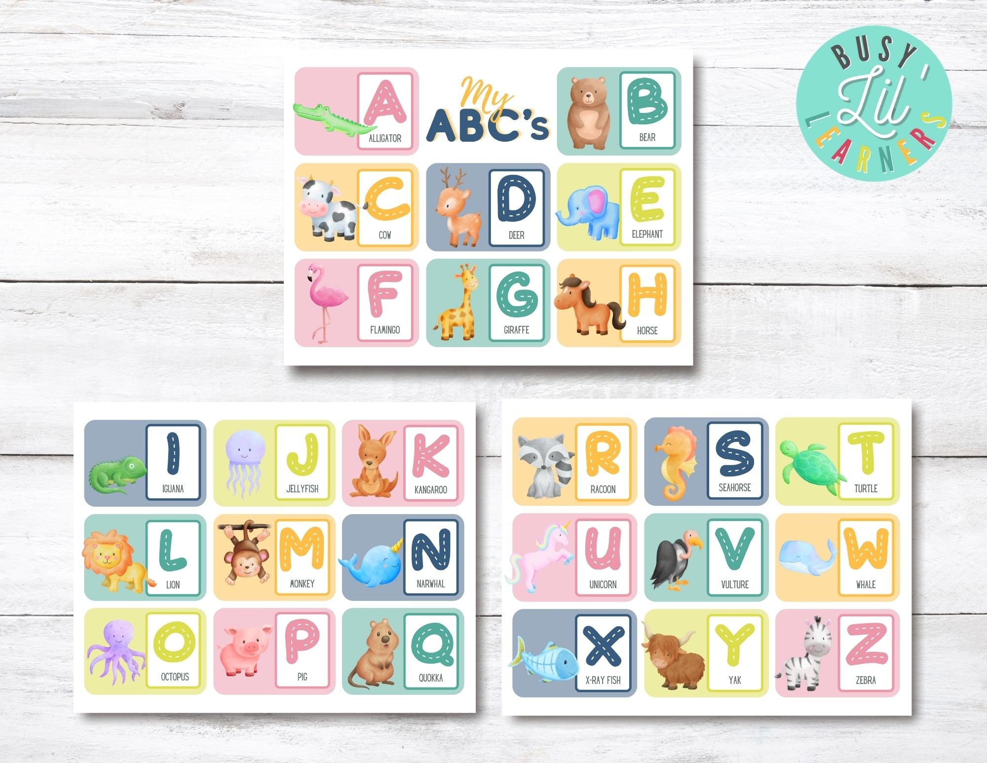 Alphabet Matching Game, Animal Alphabet, Preschool Printable Activity ...