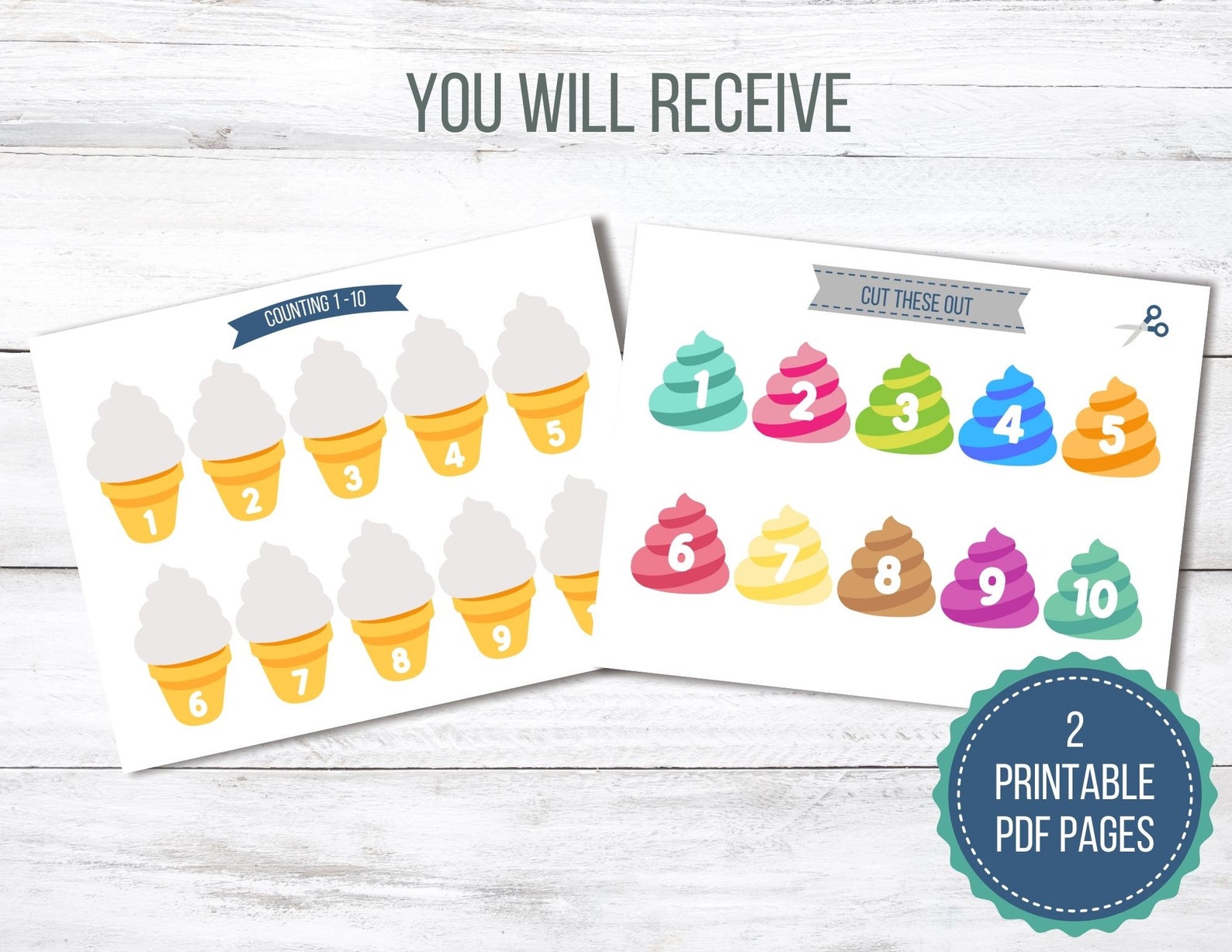 Number Matching Game, Numbers 1-10, Educational Math Printable, Busy ...