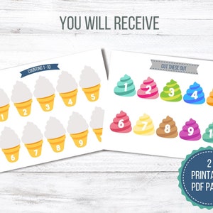 Number Matching Game, Numbers 1-10, Educational Math Printable, Busy ...