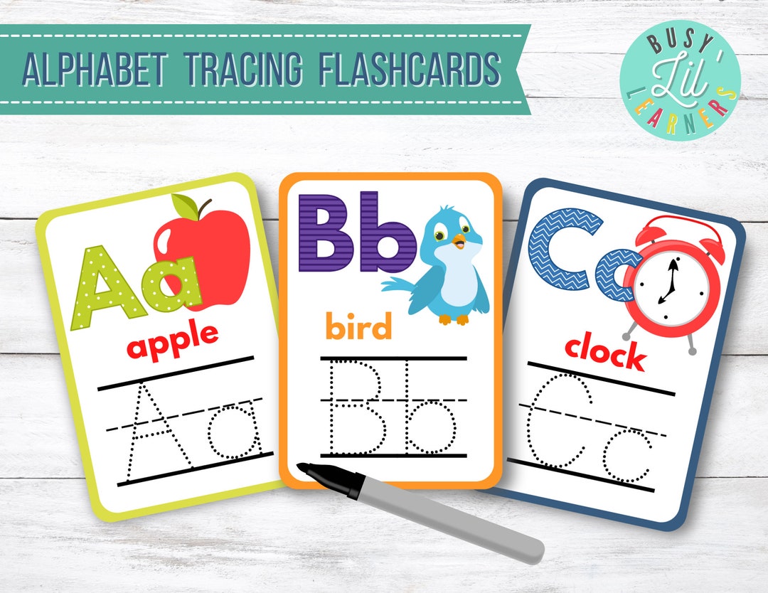 Alphabet Tracing Printable Flash Cards,uppercase and Lowercase,writing ...