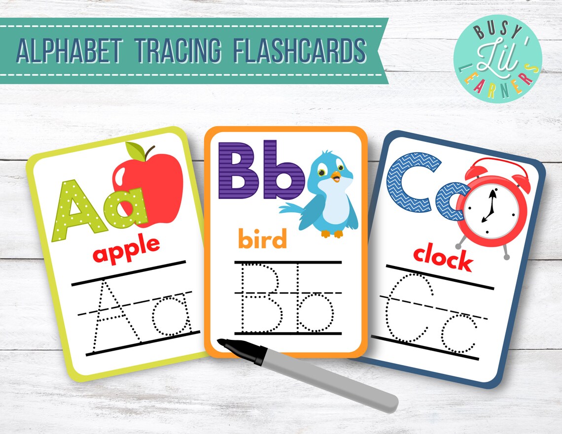 Alphabet Tracing Printable Flash Cards,uppercase and Lowercase,writing ...