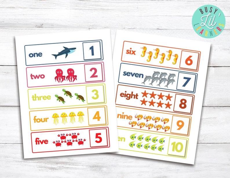 Number Matching Game, Numbers 1-10, Preschool Printable Activity, Busy ...