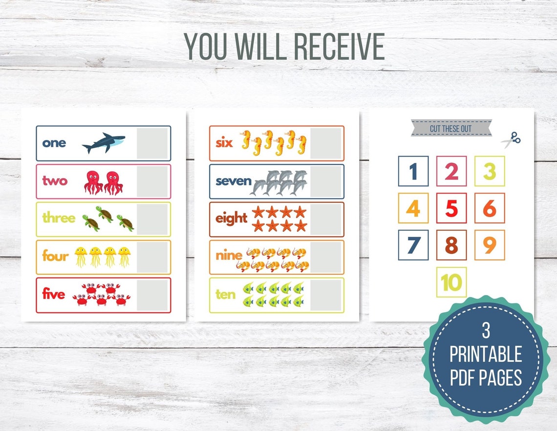 Number Matching Game Numbers 1-10 Preschool Printable | Etsy Canada