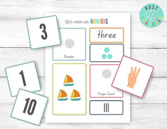 Number Matching Numbers 1-10 Activity Preschool Math - Etsy