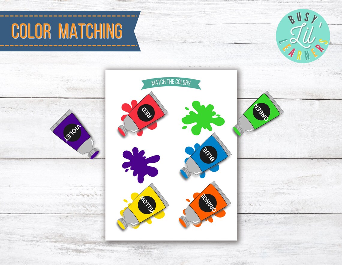 Color Matching Printable Learning Colors Homeschool - Etsy