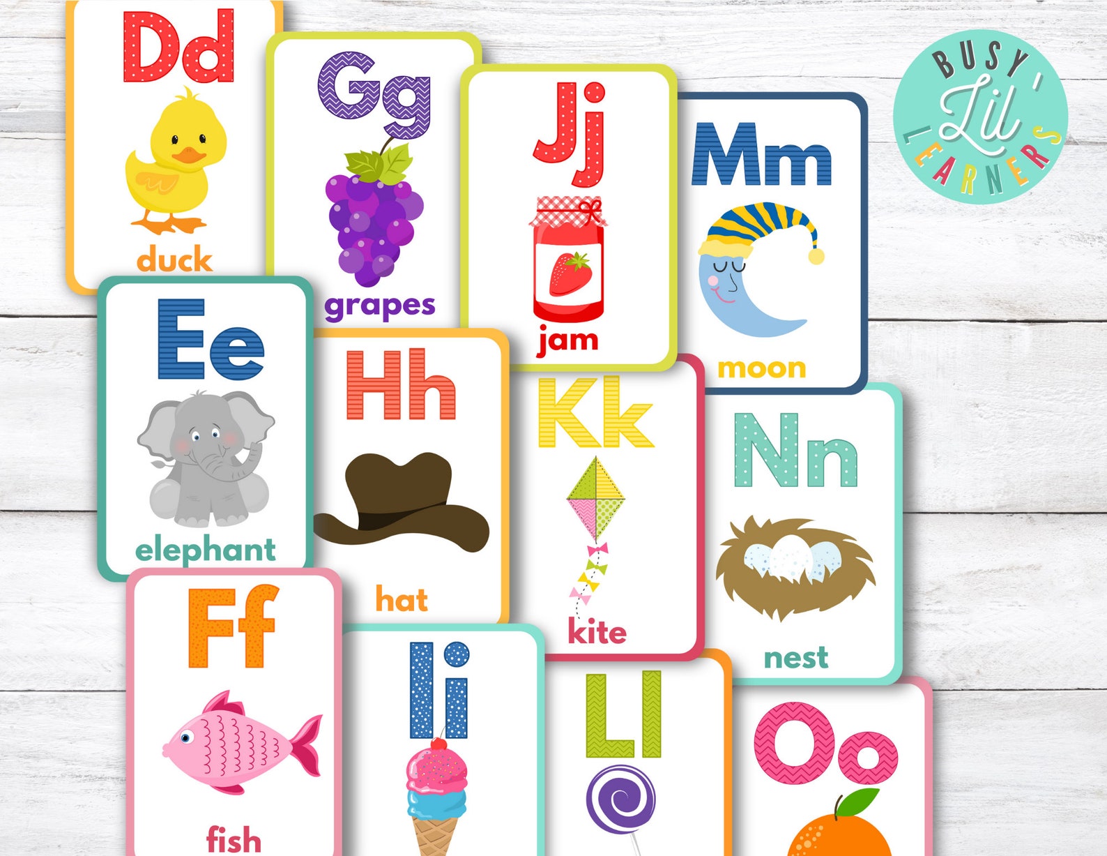 Alphabet Printable Flash Cards, Uppercase and Lowercase, ABC, Preschool ...