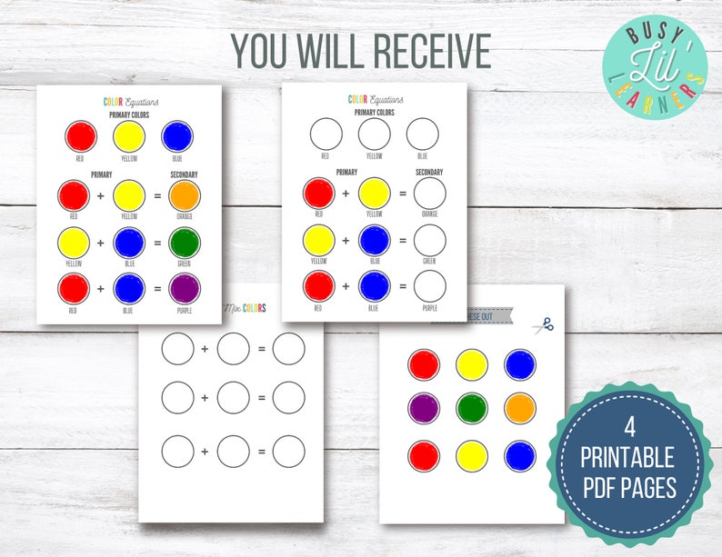 Primary & Secondary Colors Matching Game, Color Equations, Learning ...