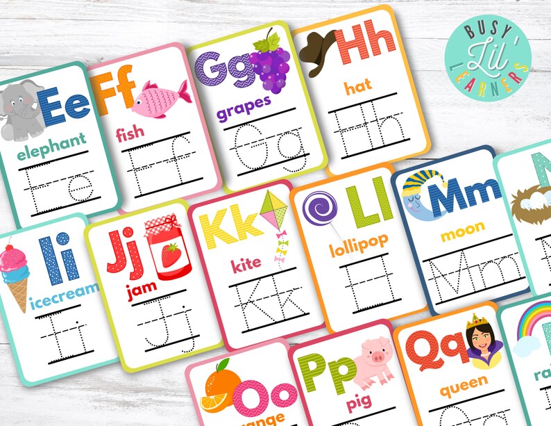 Alphabet Tracing Printable Flash Cards,uppercase and Lowercase,writing ...