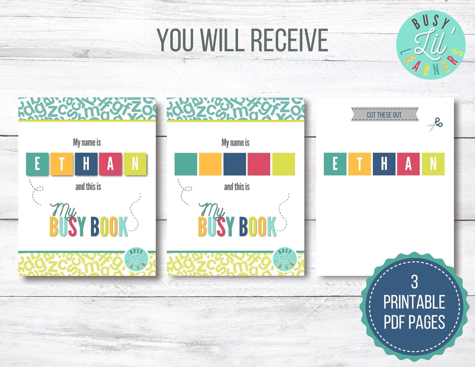 Custom Busy Book Cover , Name Matching Printable, Busy Binder Cover ...