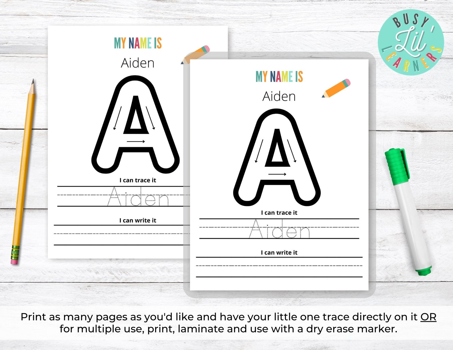 Personalized Name Tracing Worksheet Learn to Write My Name - Etsy