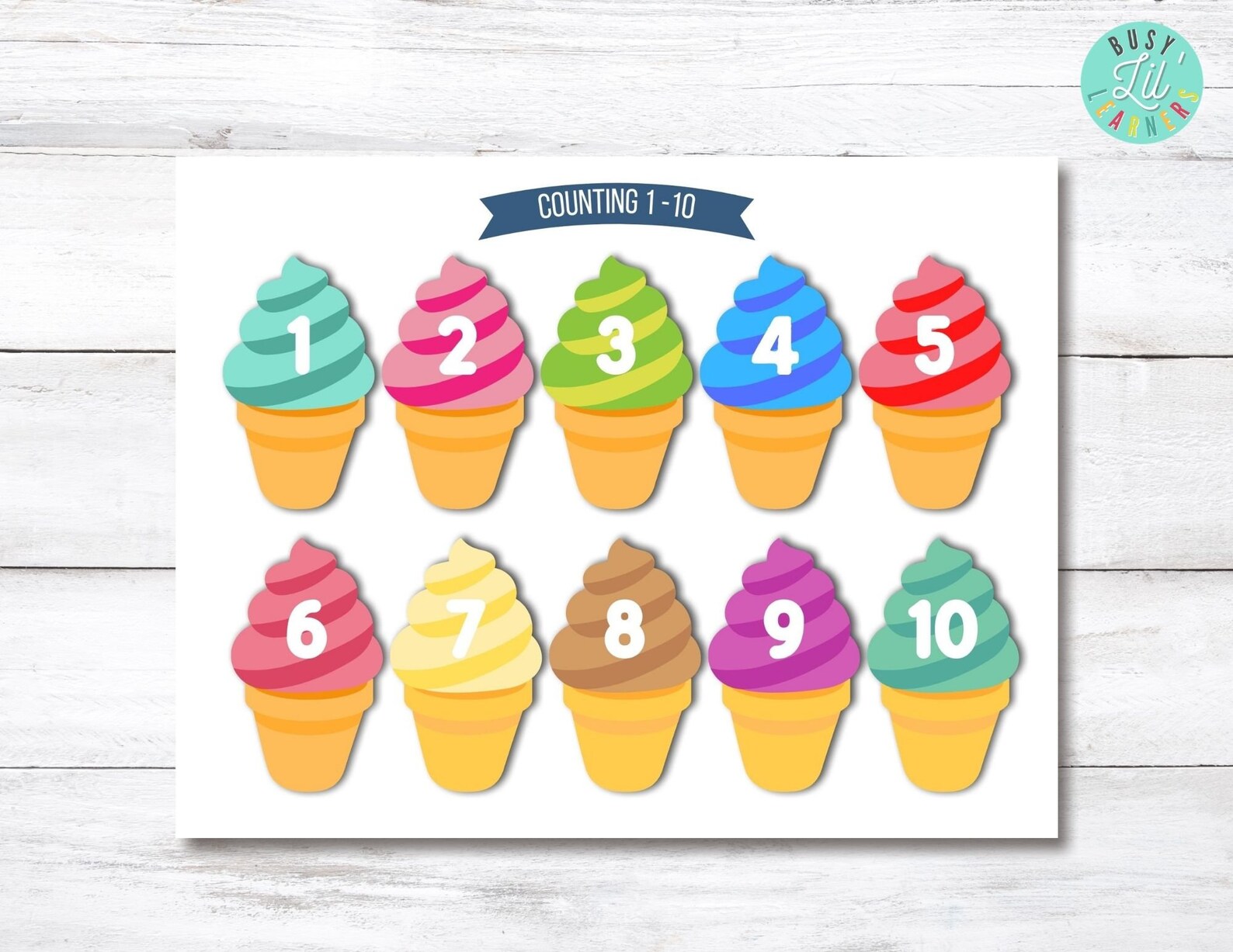 Number Matching Game, Numbers 1-10, Educational Math Printable, Busy ...