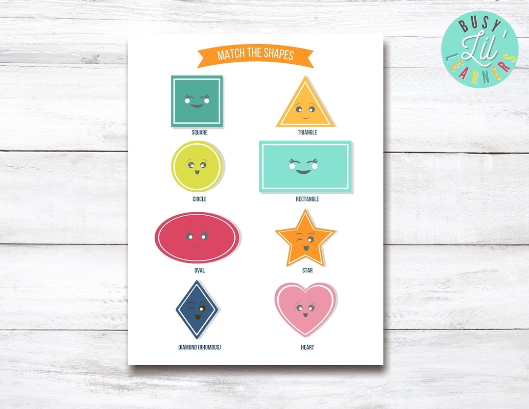 Shape Matching Game, Learning Shapes, Educational Printable, Busy Book ...