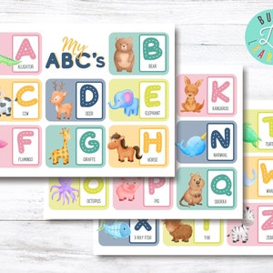 Alphabet Matching Game, Animal Alphabet, Preschool Printable Activity ...