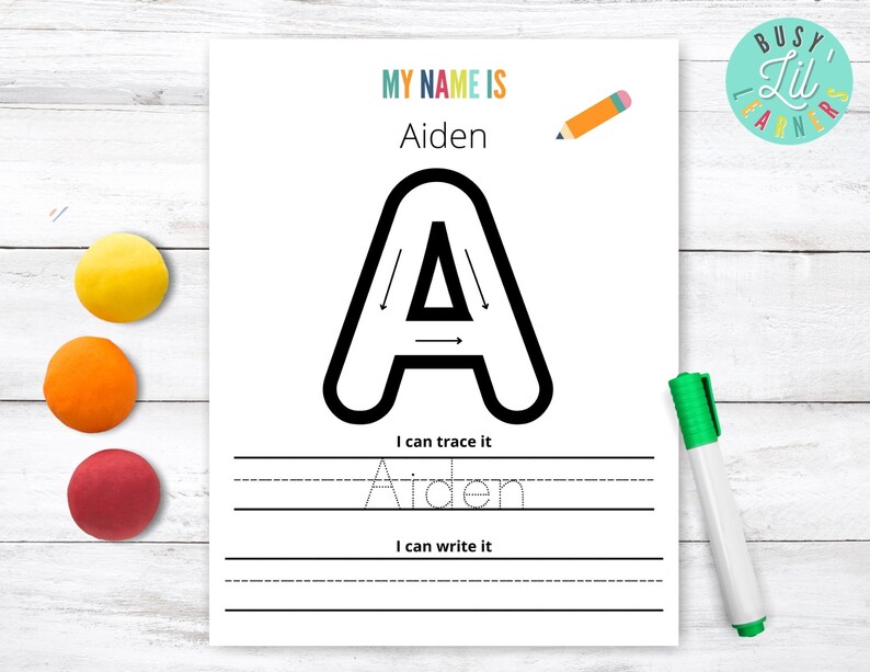 Personalized Name Tracing Worksheet Learn to Write My Name - Etsy