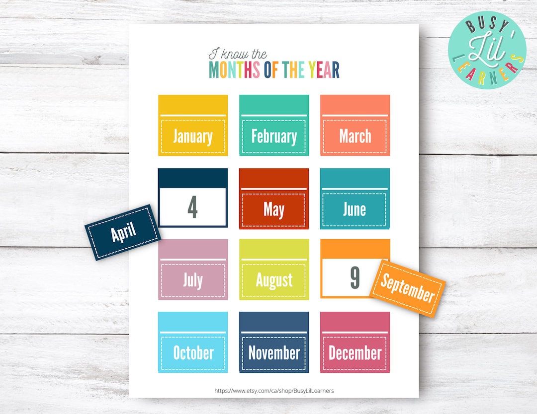 Months of the Year Printable, Circle Time Activity, Life Skills ...