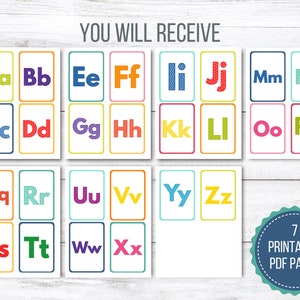 Alphabet Printable Flash Cards, Uppercase and Lowercase, ABC, Preschool ...