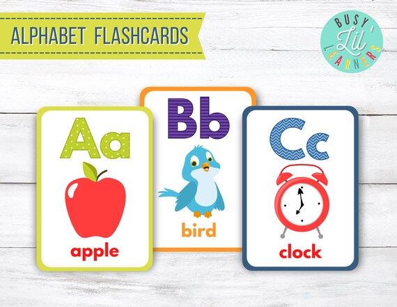 Alphabet Printable Flash Cards Uppercase and Lowercase ABC | Etsy