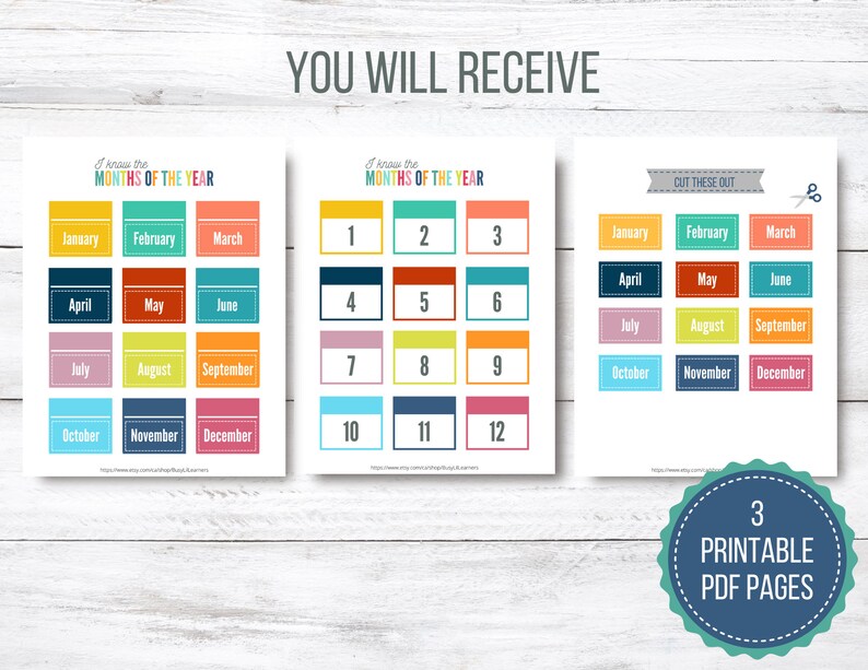 Months of the Year Printable, Circle Time Activity, Life Skills ...