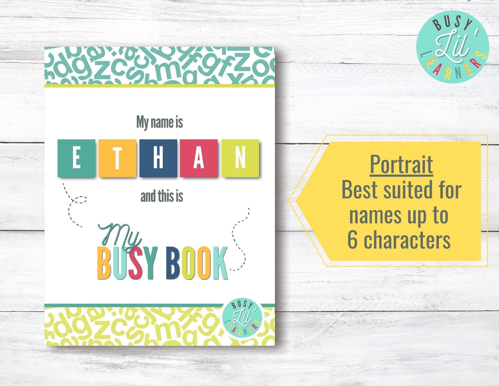 Custom Busy Book Cover , Name Matching Printable, Busy Binder Cover ...