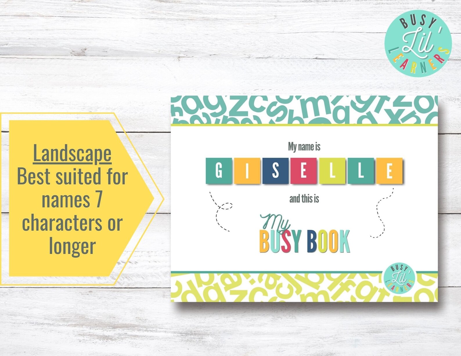 Custom Busy Book Cover , Name Matching Printable, Busy Binder Cover ...