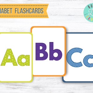 Alphabet Printable Flash Cards, Uppercase and Lowercase, ABC, Preschool ...