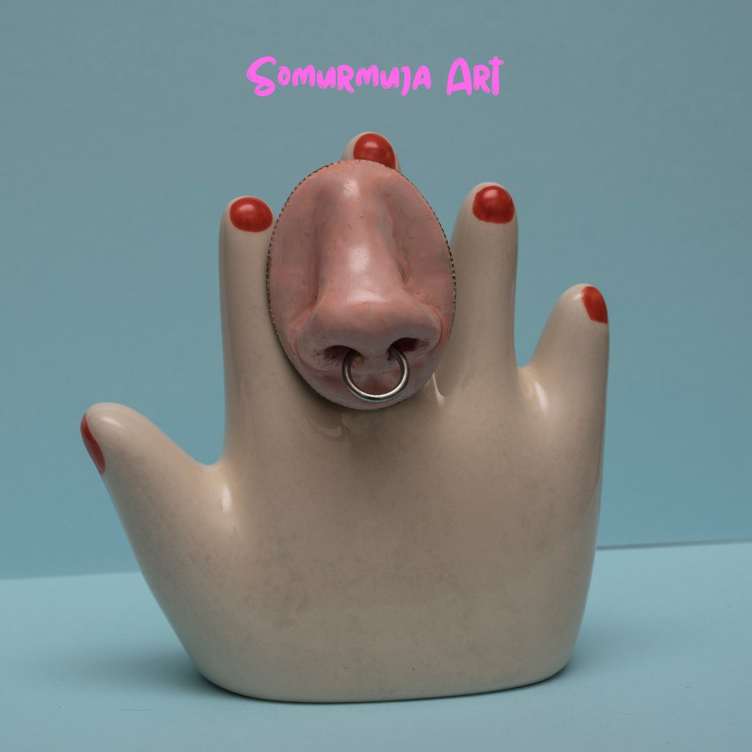 Nose Ring With Piercing, Rare and Unusual Ring - Etsy