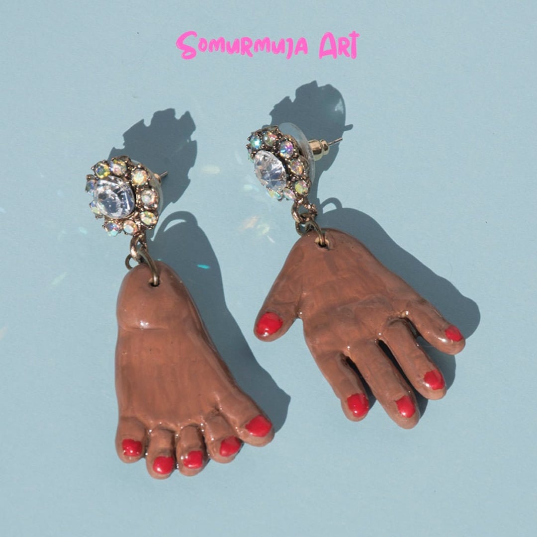 Hand and Foot Earrings, Unusual and Original Jewelry - Etsy