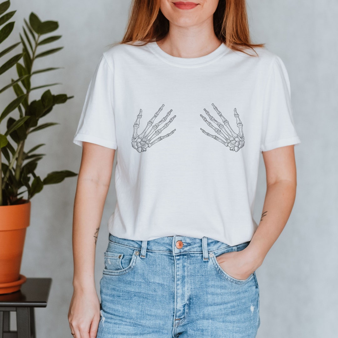 Skeleton Hands Shirt, Funny Skeleton Hands Top, Funny Skeleton Bra ...