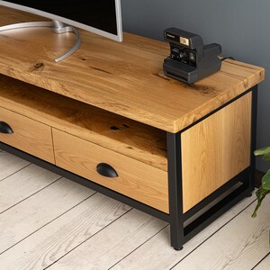 Oak Wood TV Unit & Console, Modern and Unique Design Decor, Tv Stand ...