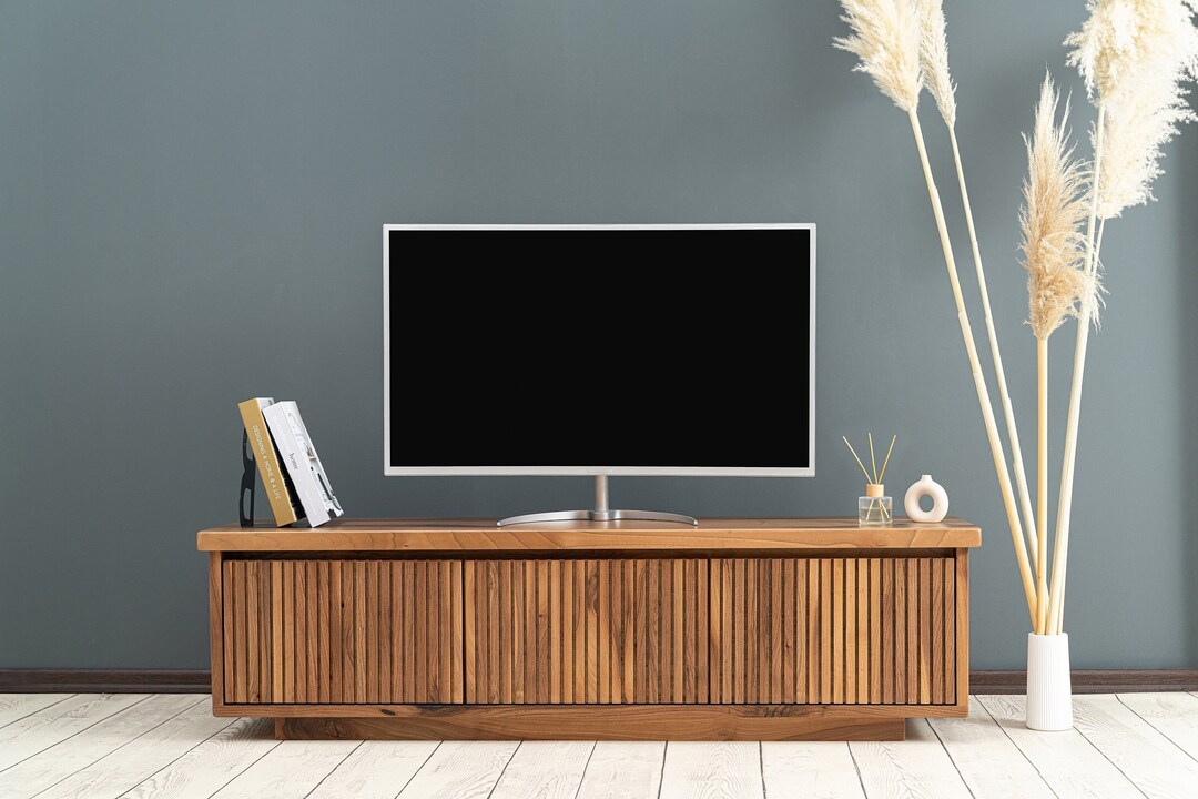Walnut Wood TV Unit & Console, Modern and Unique Design Decor ...