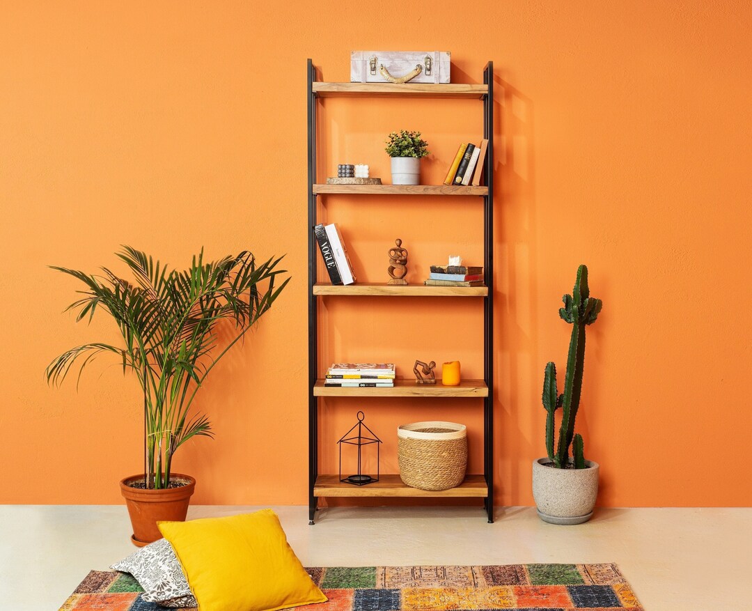 Modern Steel Bar Bookshelf, Trendy Industrial Bookcase Design, Unique ...