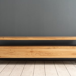 Oak Wood TV Unit & Console, Modern and Unique Design Decor, Tv Stand ...