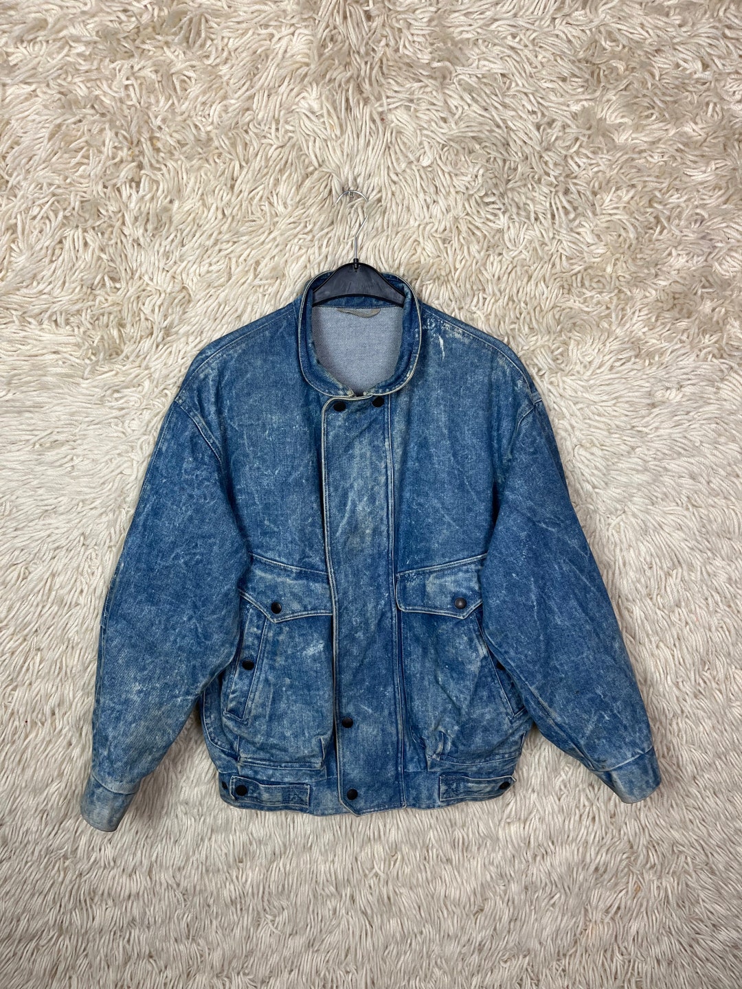 Vintage Stonewashed Denim Jacket Size M - XL Denim Jacket Jeans Jacket ...