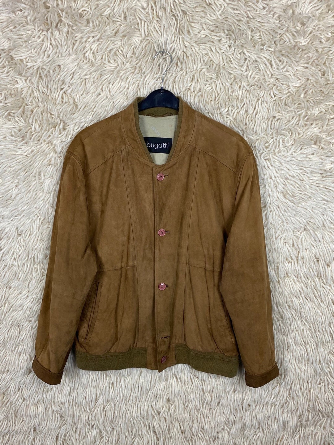 Vintage Suede Bomber Jacket Size M XL Bugatti Suede Blouson Jacket ...