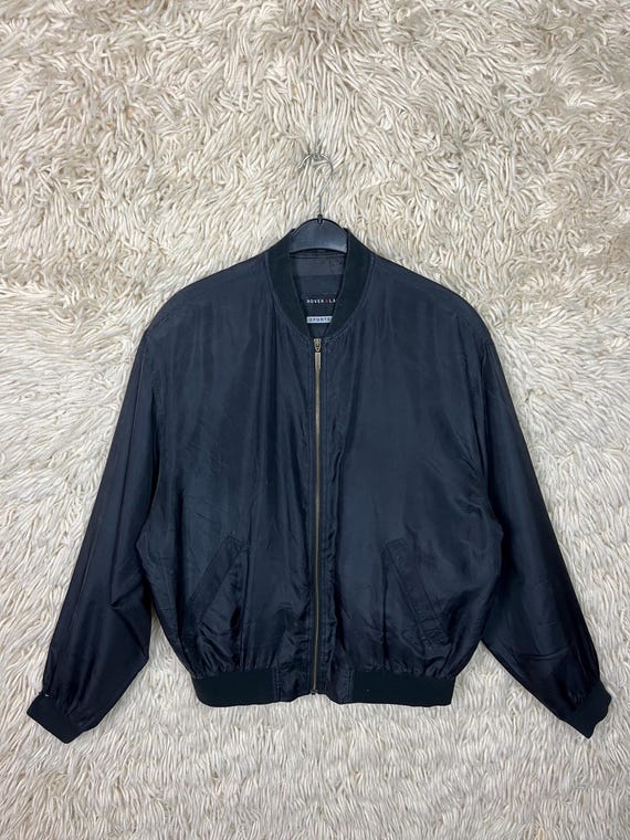 Vintage Silk Size M - L (50) Bomber Jacket Jacket Bom… - Gem
