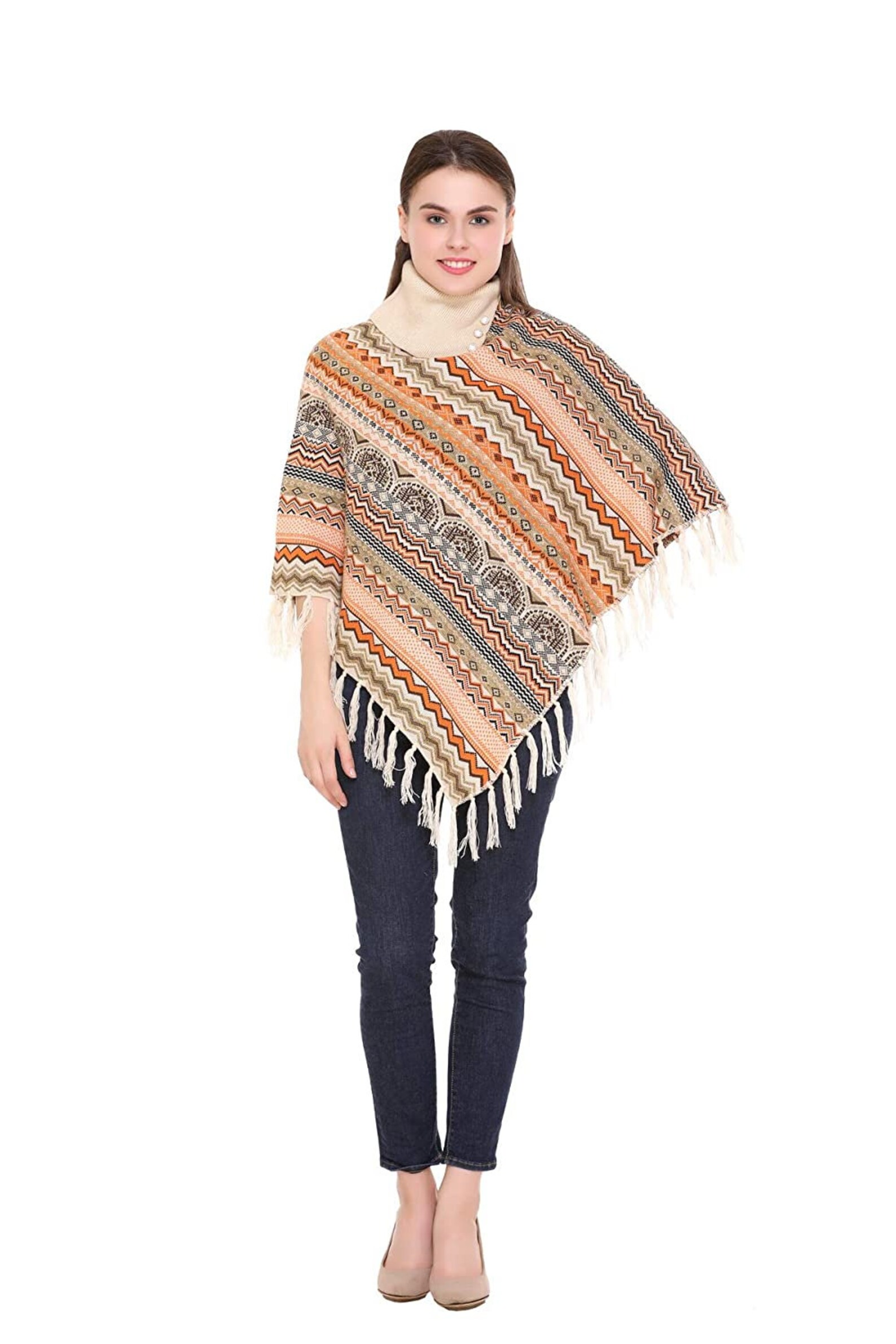 Wolle Poncho Boho Poncho Ponchos für Frauen Tassle Ethno | Etsy