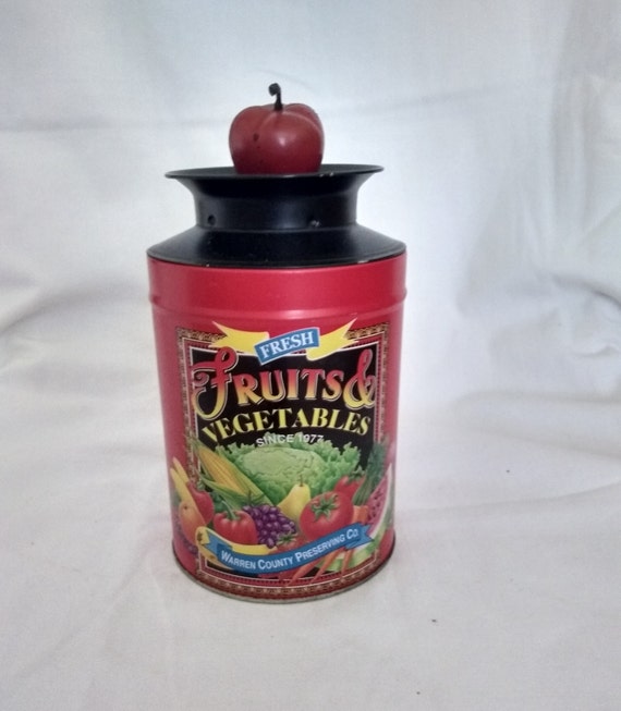 Vintage Fruit and Vegetable Tin - Etsy