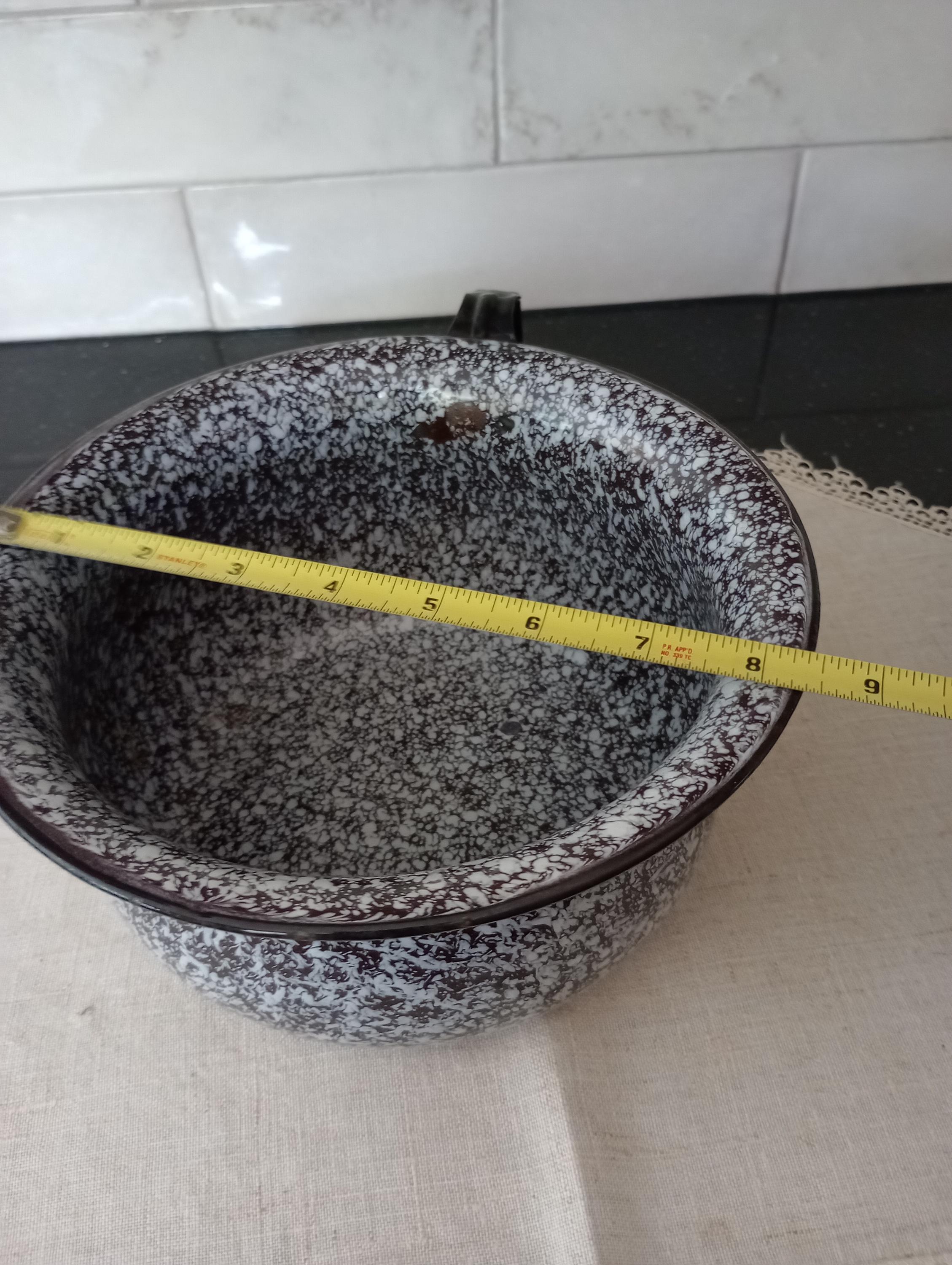 Vintage Enamel Potty, Black and White Enamel Potty - Etsy