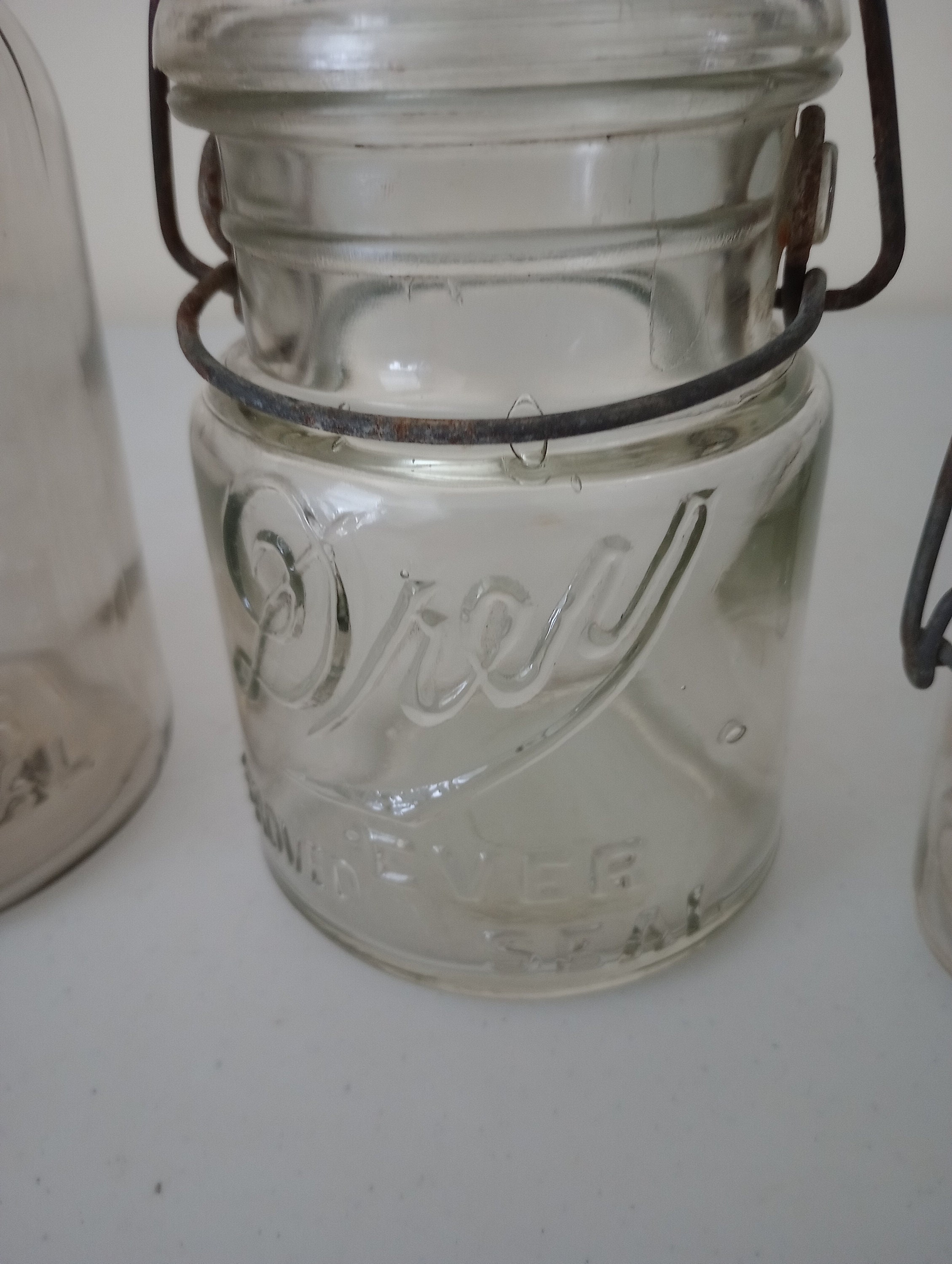 Vintage Drey Caning Jar W/glass Lids - Etsy