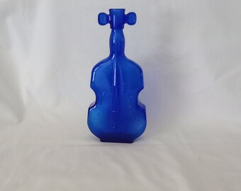 Vintage Cobalt Blue Violin Bottle by Viking Glass - Etsy
