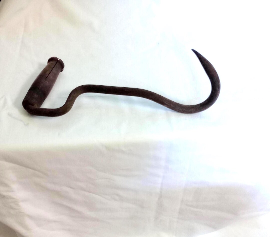 Antique Iron Hay Bale Hook With Wooden Handle - Etsy
