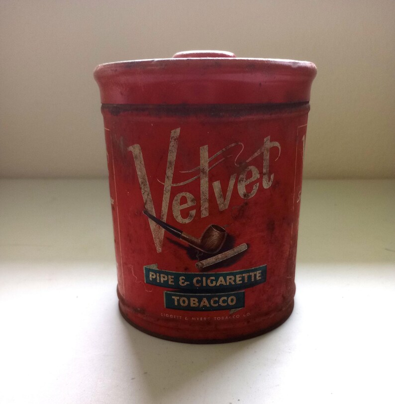 Vintage Velvet Tin, Velvet Pipe Tobacco, Tobacco Tin - Etsy