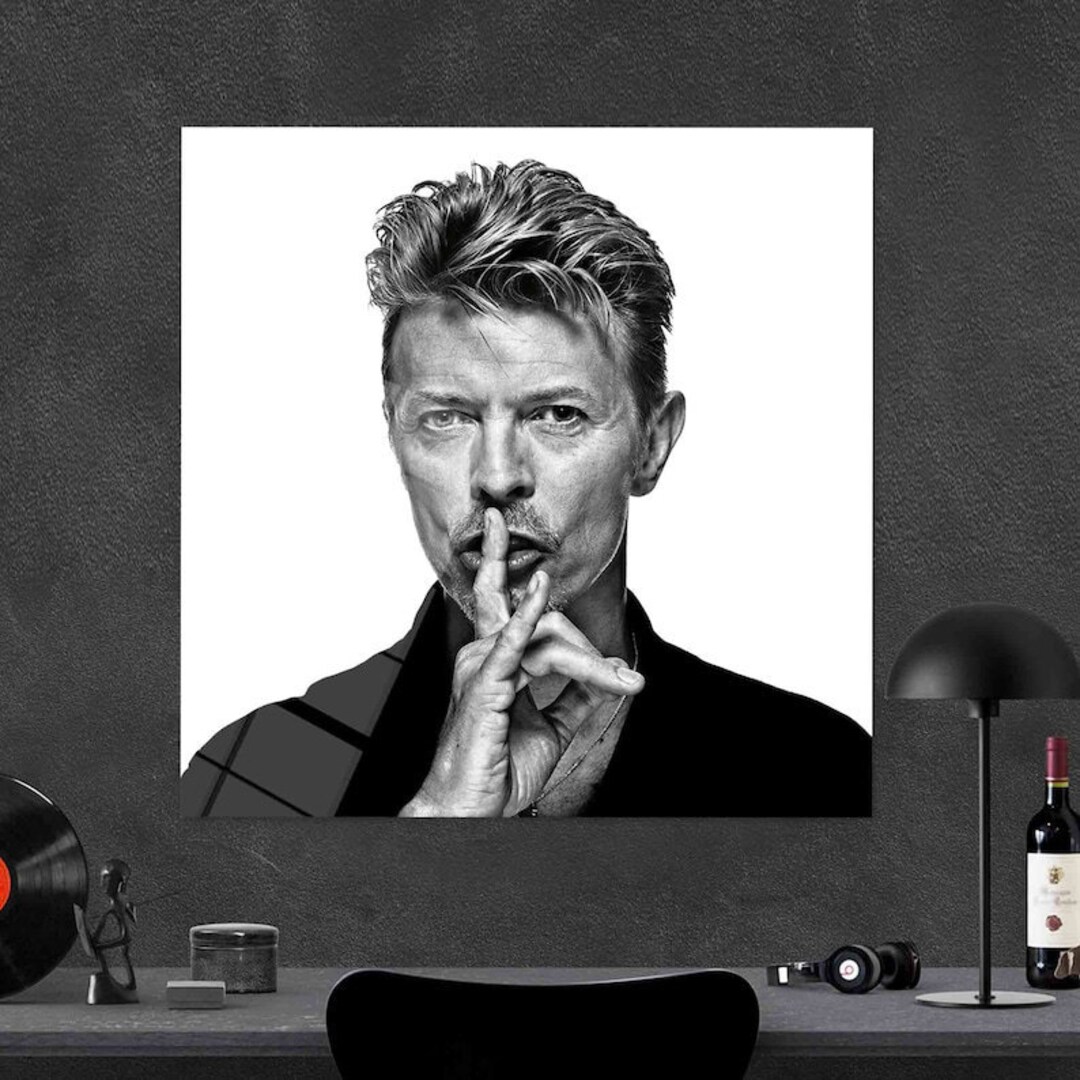 David Bowie Hush Wall Art, Handsome Man Art, Hush Sign Wall Art, David ...