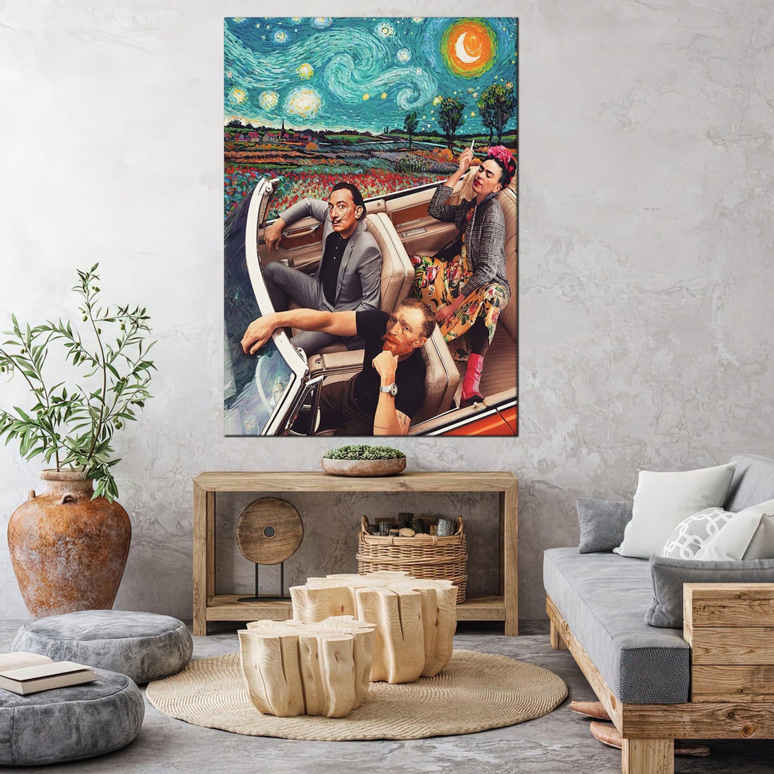 Van Gogh Wall Art Salvador Dali Print Frida Kahlo Art - Etsy