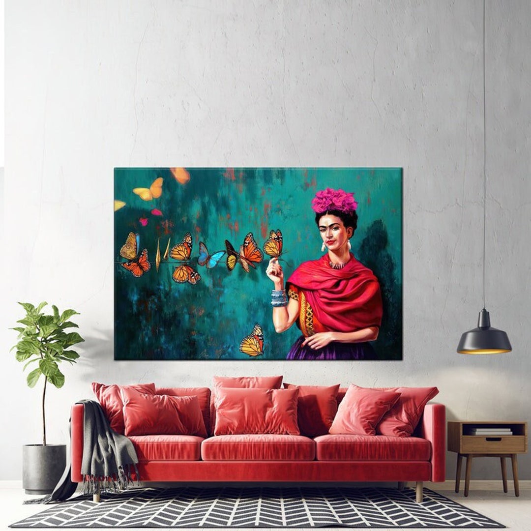 Frida Kahlo and Butterflies, Frida Kahlo, Frida Kahlo Wall Art ...